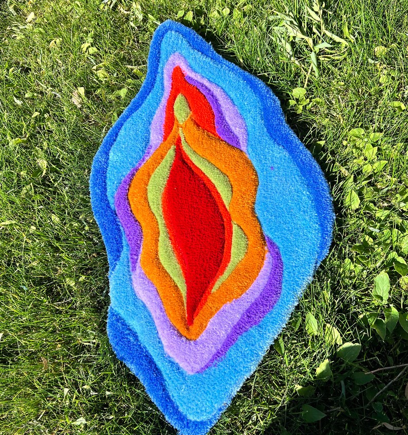 Hand Tufted Rainbow Queer Vulva Pride Rug 3 - Etsy UK
