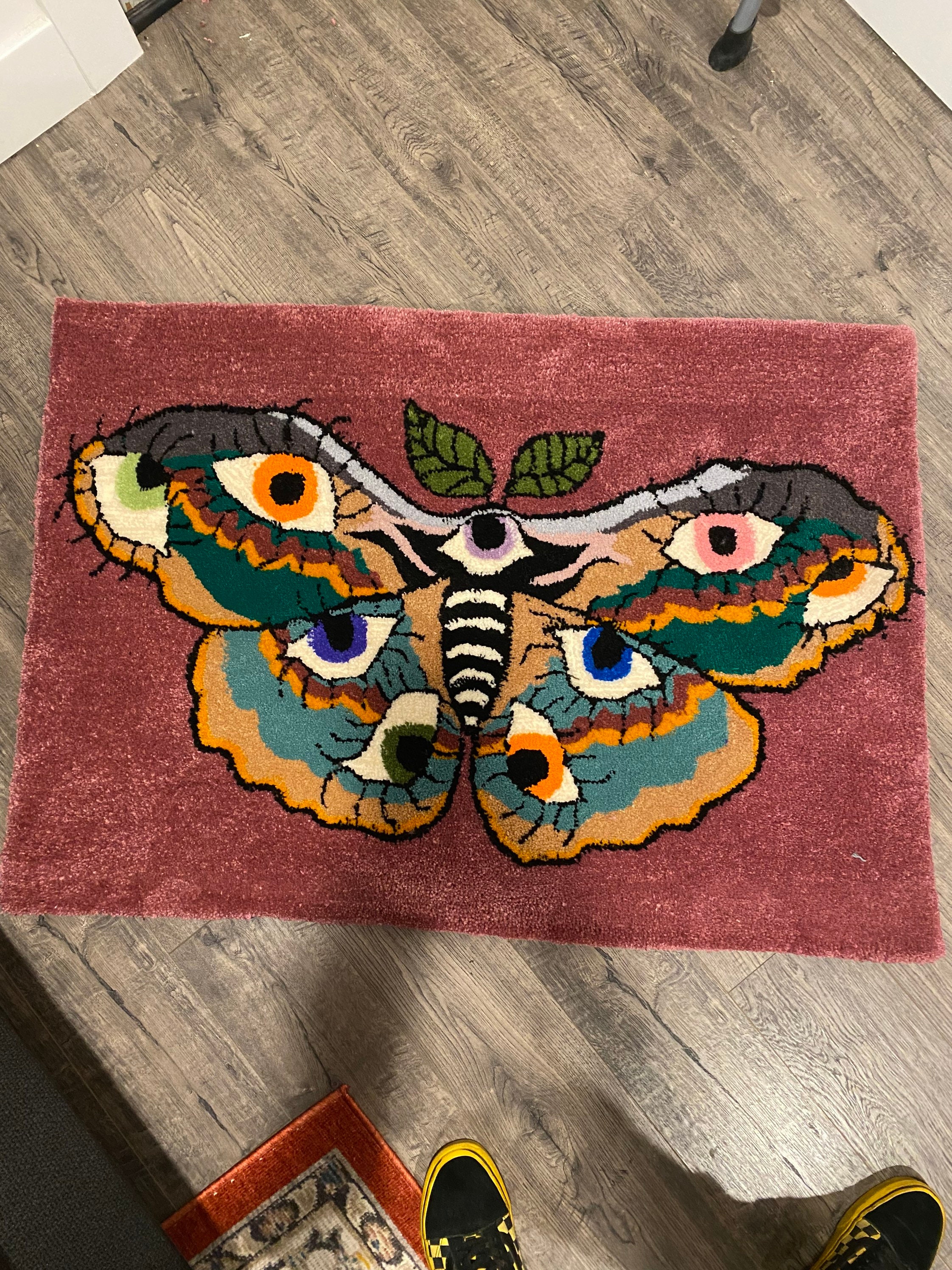 All Seeing Eye Moth Hand Tufted Area Rug Bathmat Welcome Mat - Etsy