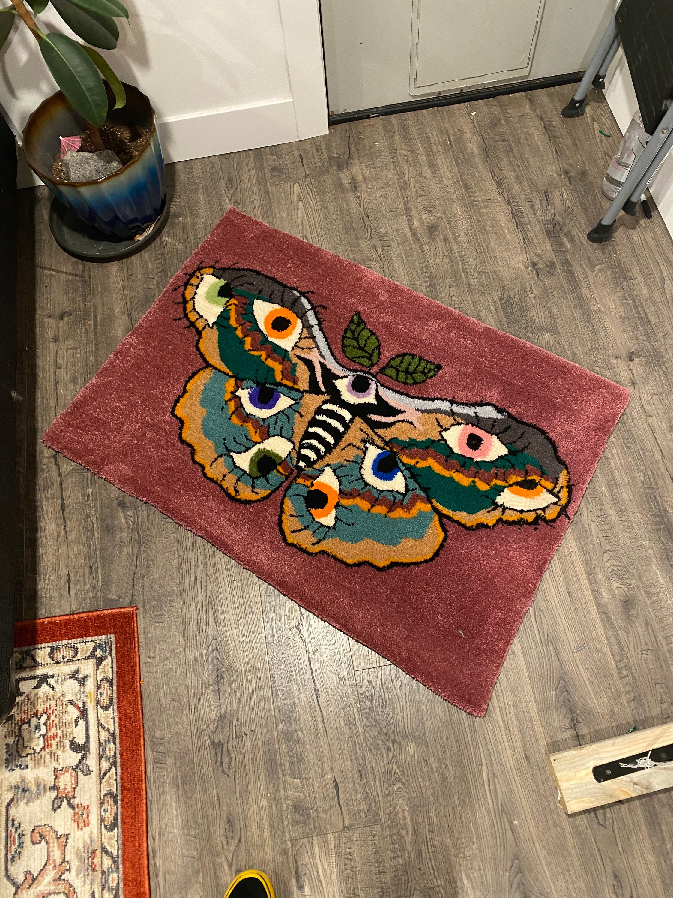 All Seeing Eye Moth Hand Tufted Area Rug Bathmat Welcome Mat - Etsy