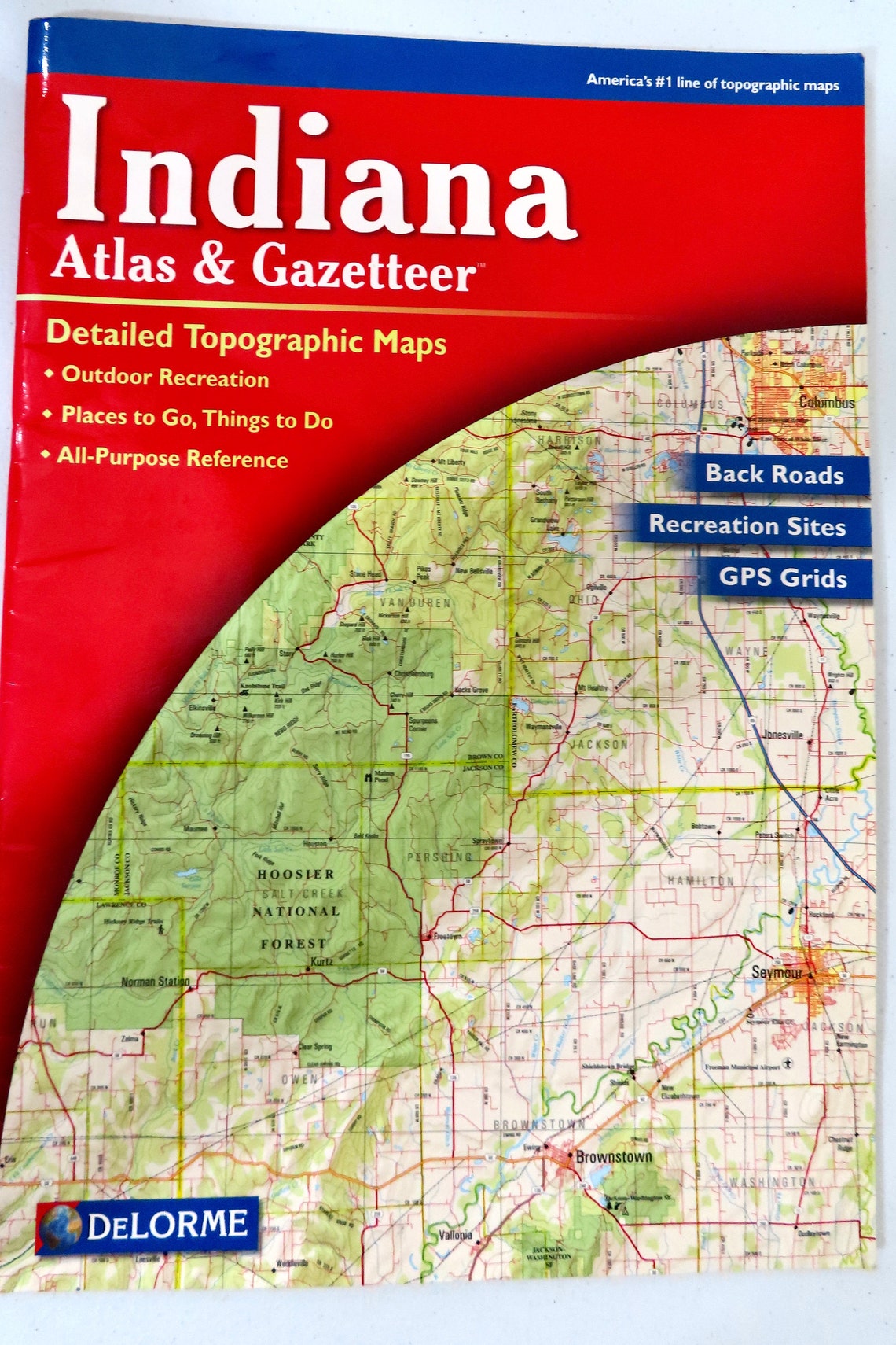 Vintage Atlas & Gazetteer Delorme Mapping Topo Maps Book Ohio Kansas ...