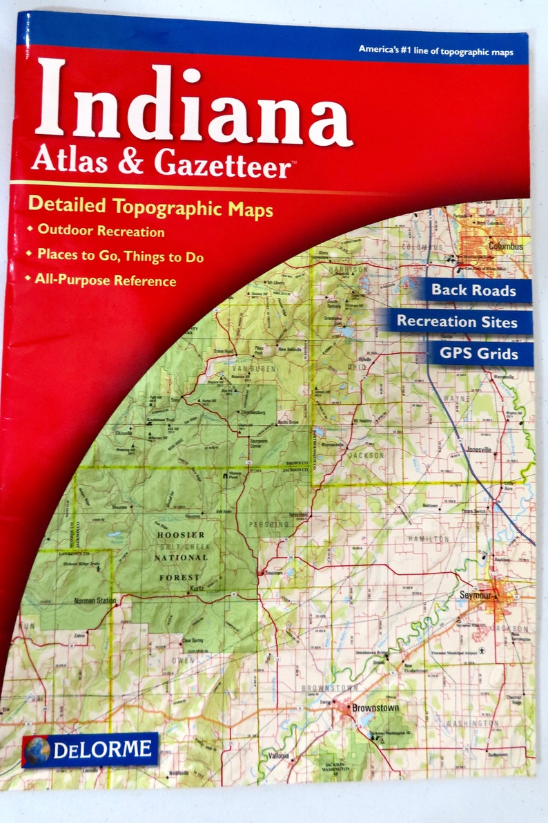 Vintage Atlas & Gazetteer Delorme Mapping Topo Maps Book Ohio Kansas ...