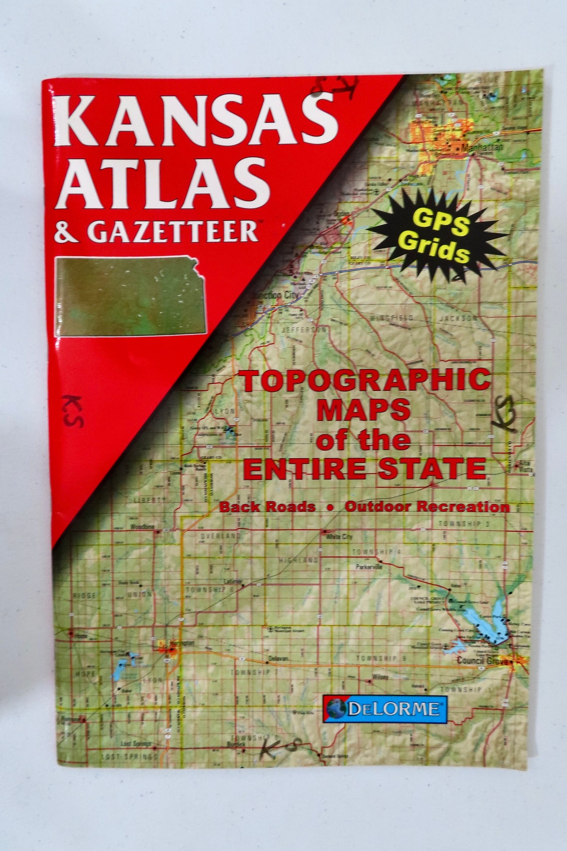 Vintage Atlas & Gazetteer Delorme Mapping Topo Maps Book Ohio Kansas ...