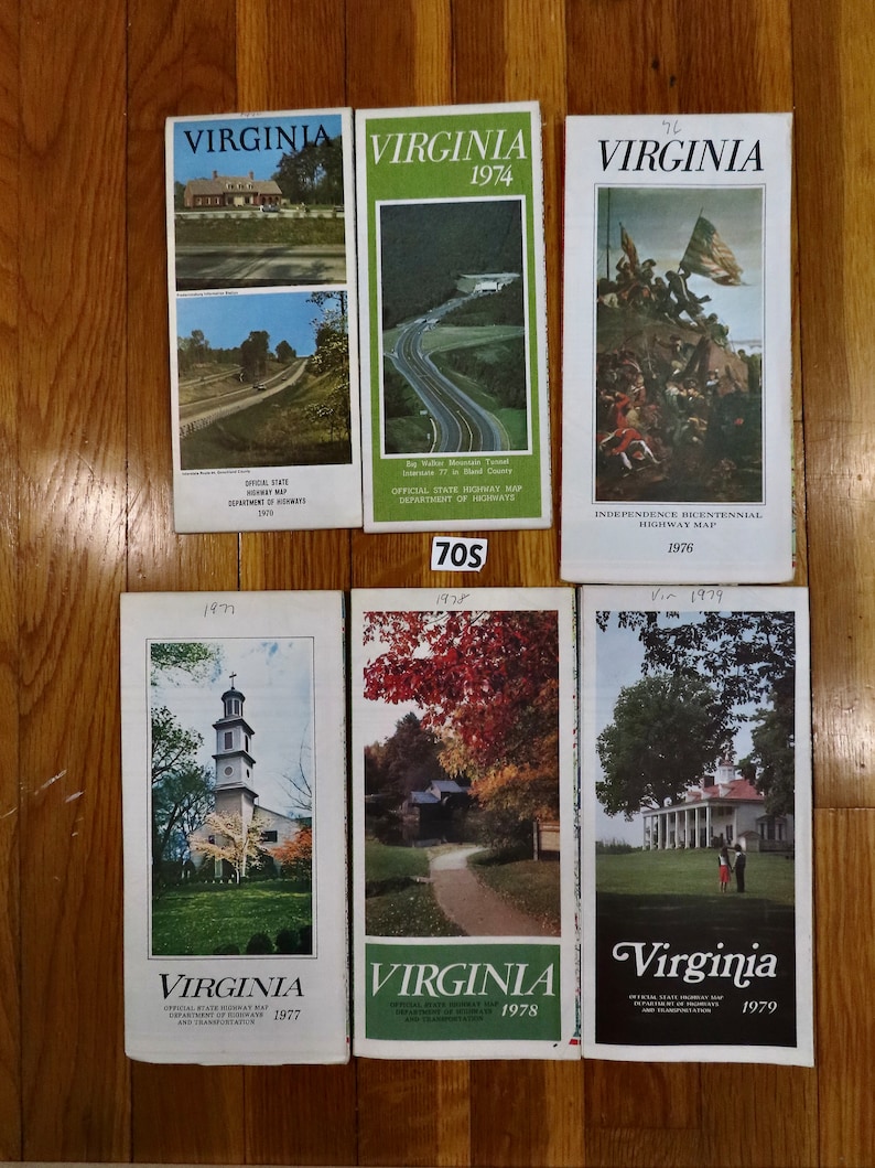 Virginia State Maps Vintage Altas 40s 50s 60s 70s 80s 2000s 1947 Oil ...