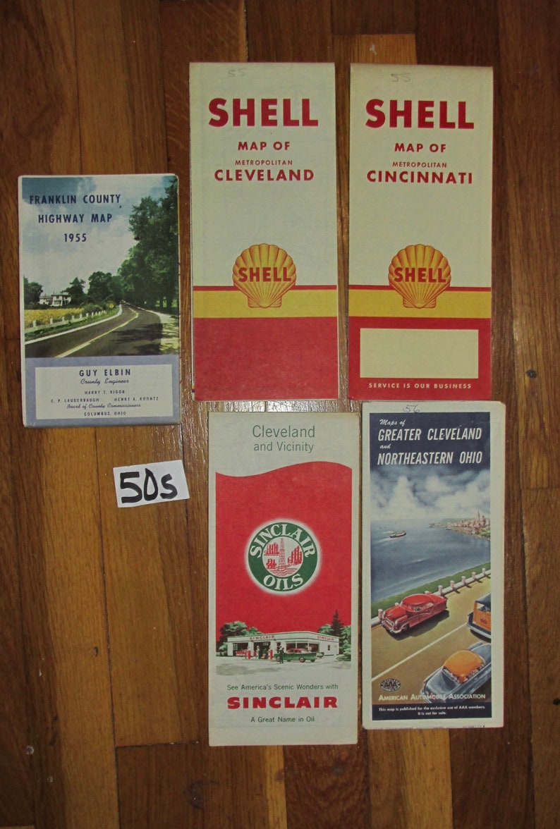 Ohio Maps Official State Highway Car Oil Gas 50s 60s 70s 80s 90s Road ...