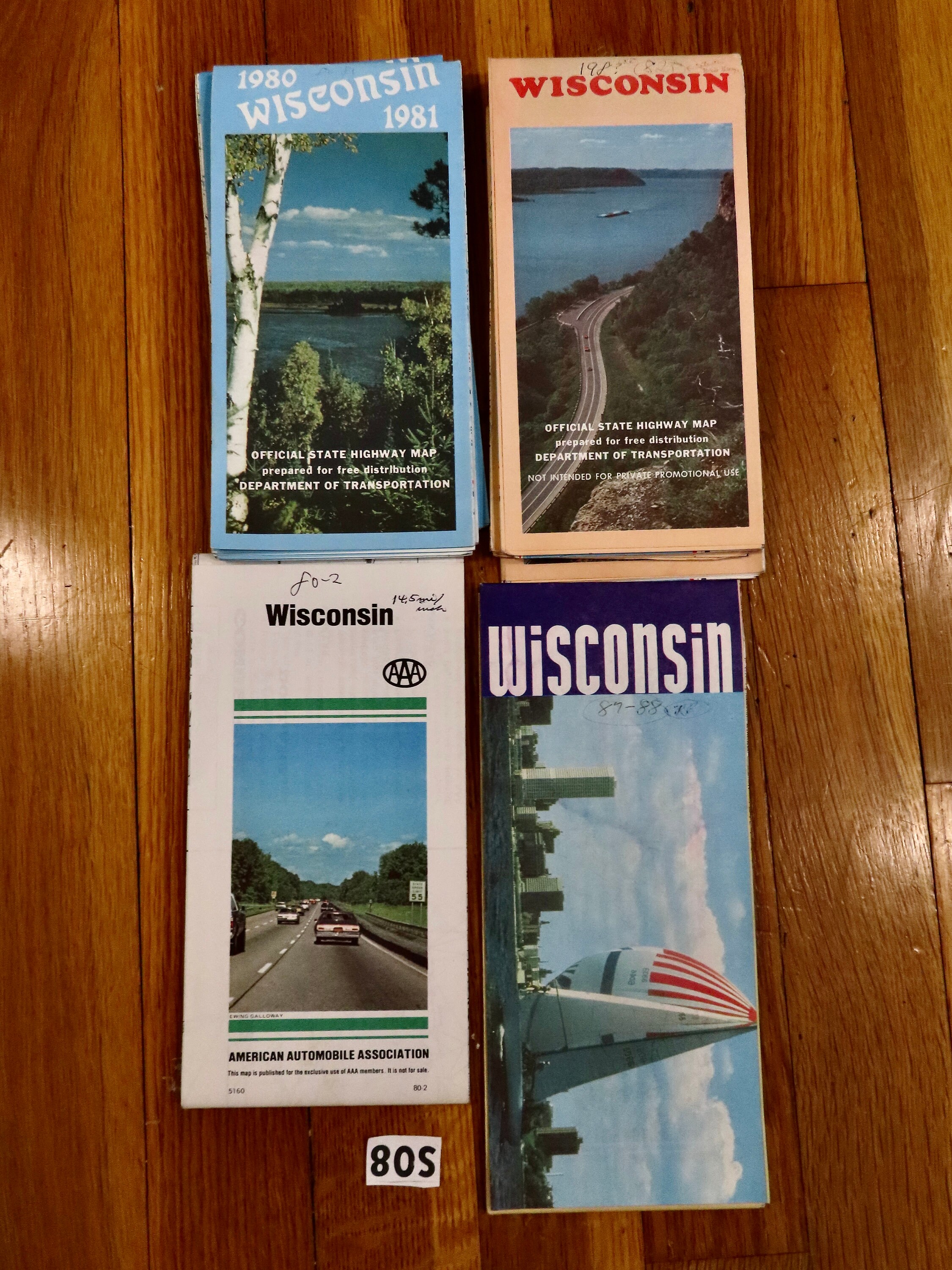 Wisconsin State Maps Vintage Altas USA Gas Oil Route Folded Road 1940s ...
