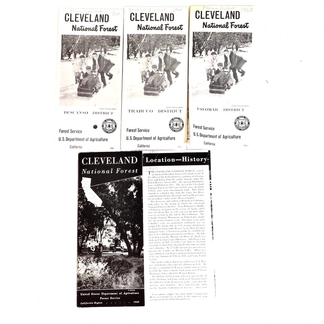 California Cleveland National Forest Map State Vintage Map 40s 60s Car ...