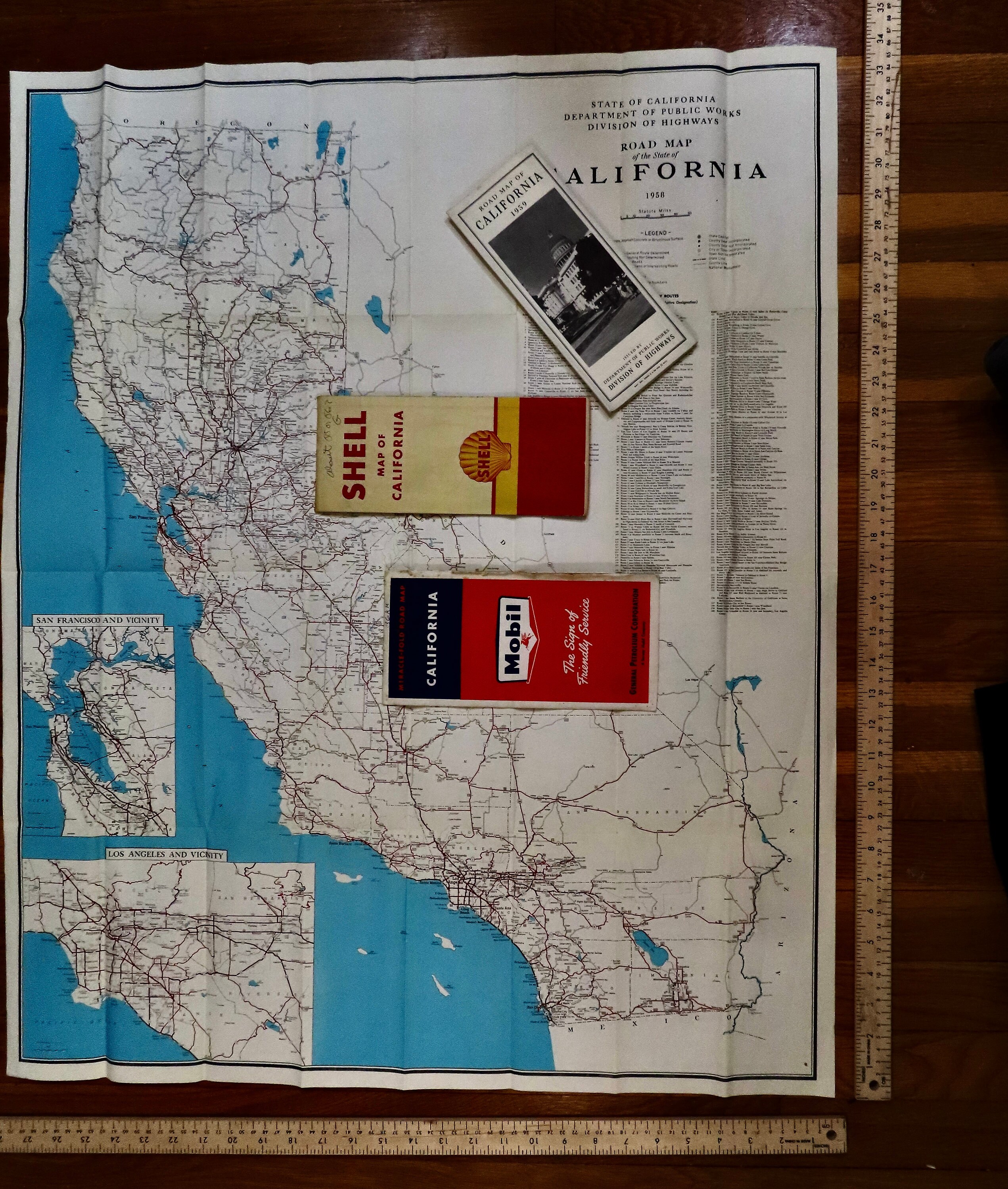California Maps State Highway Folded Car 50s 60s 70s 80s 90s - Etsy