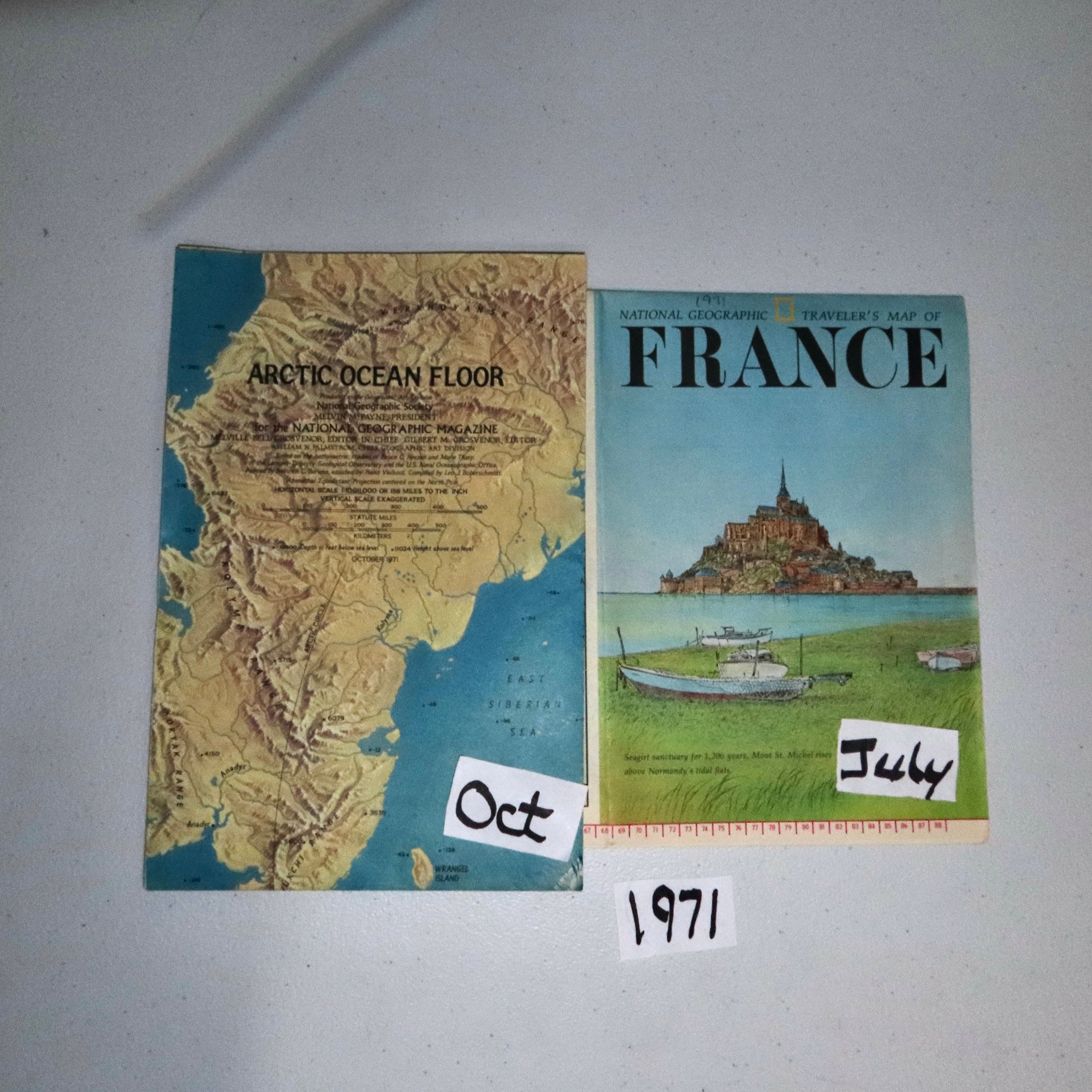 1970-1974 NGS Magazine Maps and Inserts Vintage National Geographic ...