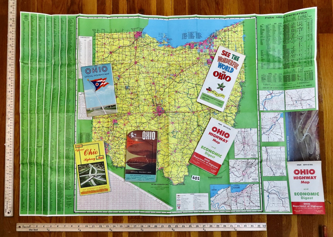 Ohio Maps Official State Highway Car Oil Gas 50s 60s 70s 80s 90s Road ...