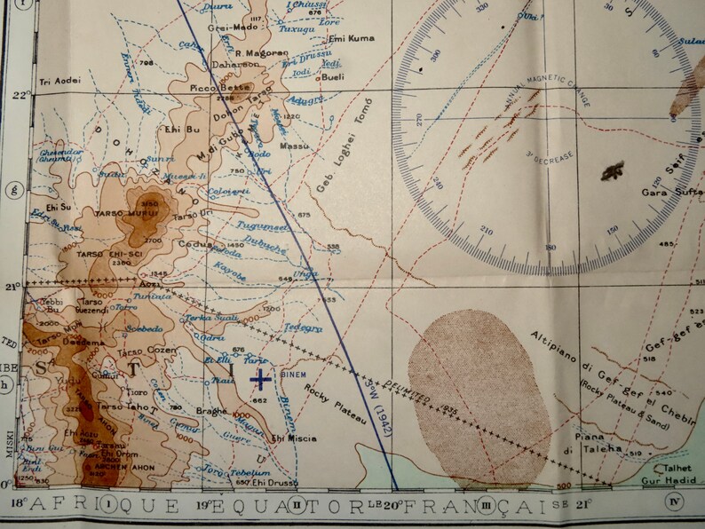 1940s Libyan Desert AMS 2201 Africa Vintage Army Map Service U.S. Army ...