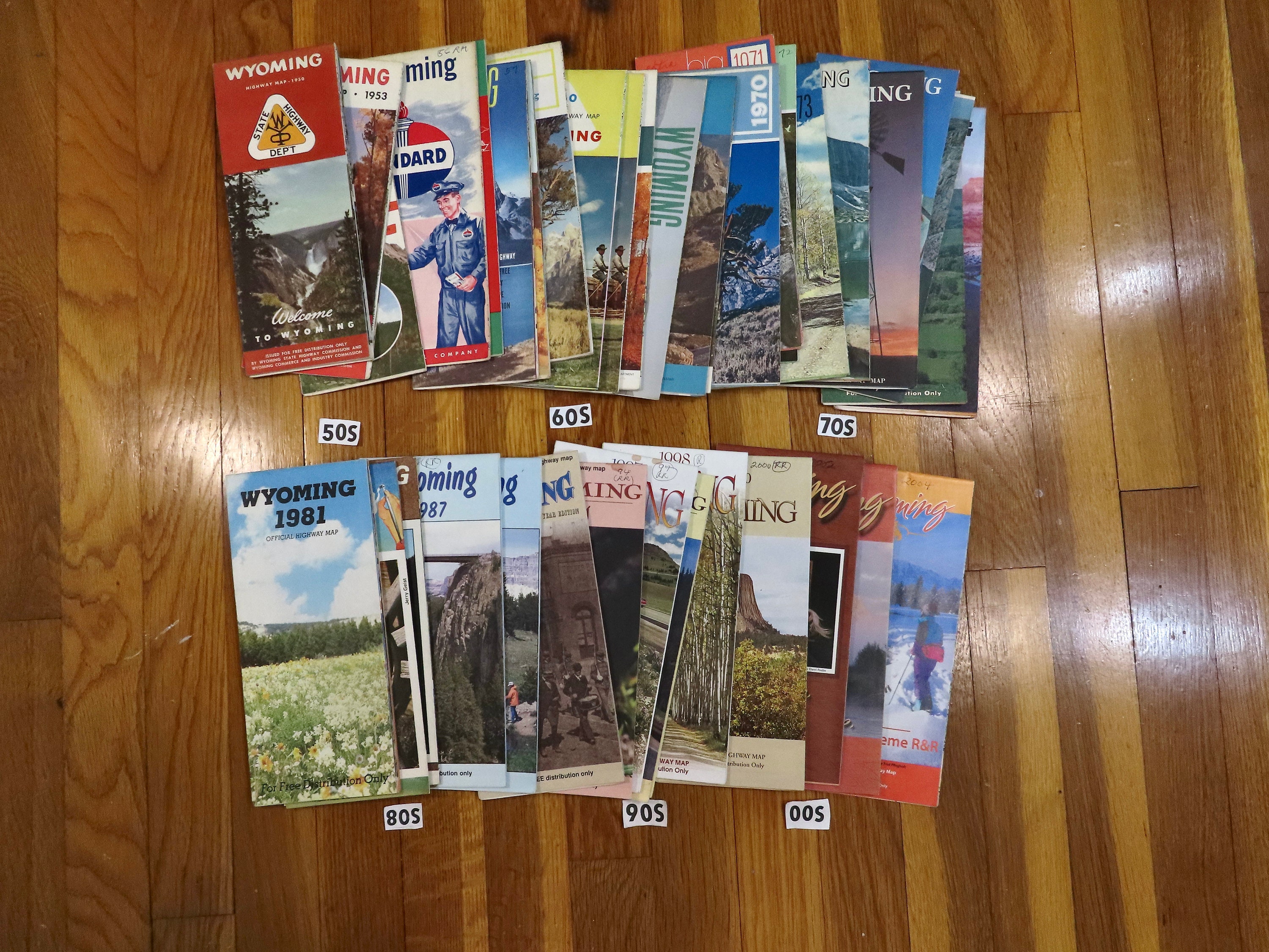 Wyoming Maps Vintage Altas USA 40s 50s 60s 70s 80s 90s Oil Gas Road BUY ...