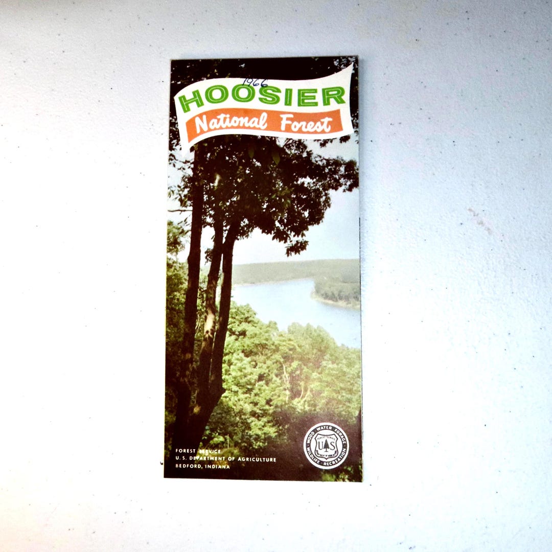 Indiana Hoosier National Forest Map State Vintage Map1966 40s 60s 50s ...