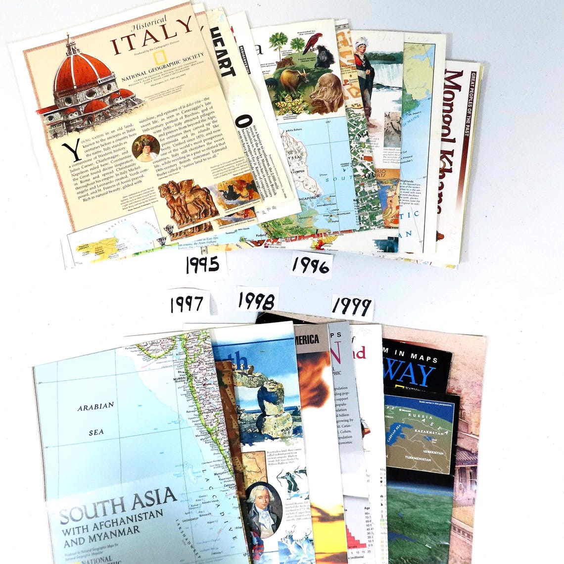 1995-1999 NGS Magazine Maps and Inserts Vintage National Geographic ...