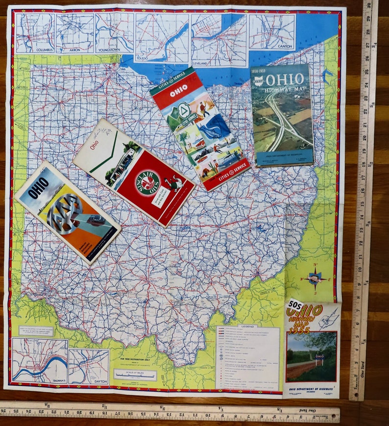Ohio Maps Official State Highway Car Oil Gas 50s 60s 70s 80s 90s Road ...