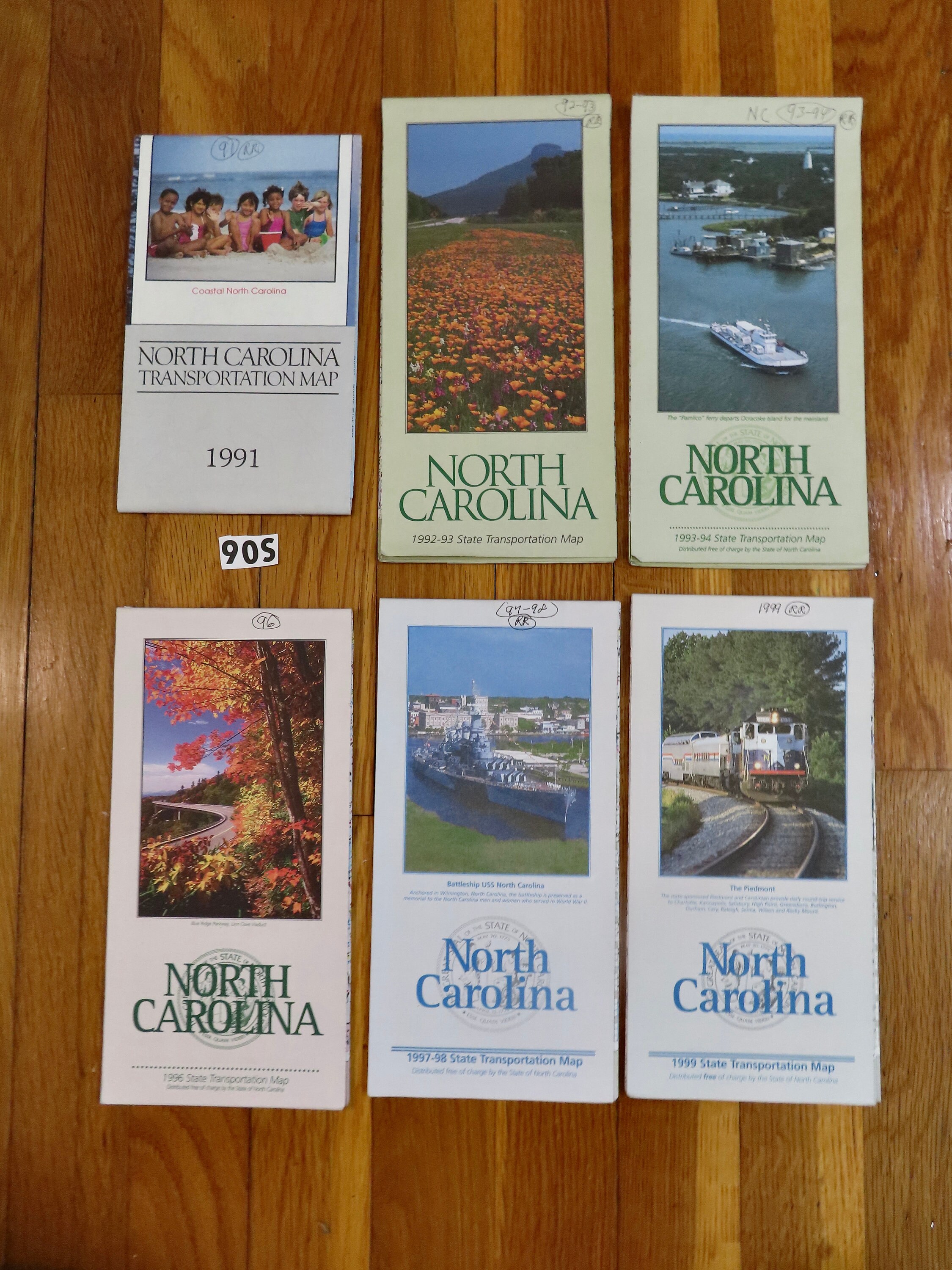 North Carolina Highway State Maps Vintage Altas 50s 60s Car Oil Gas ...
