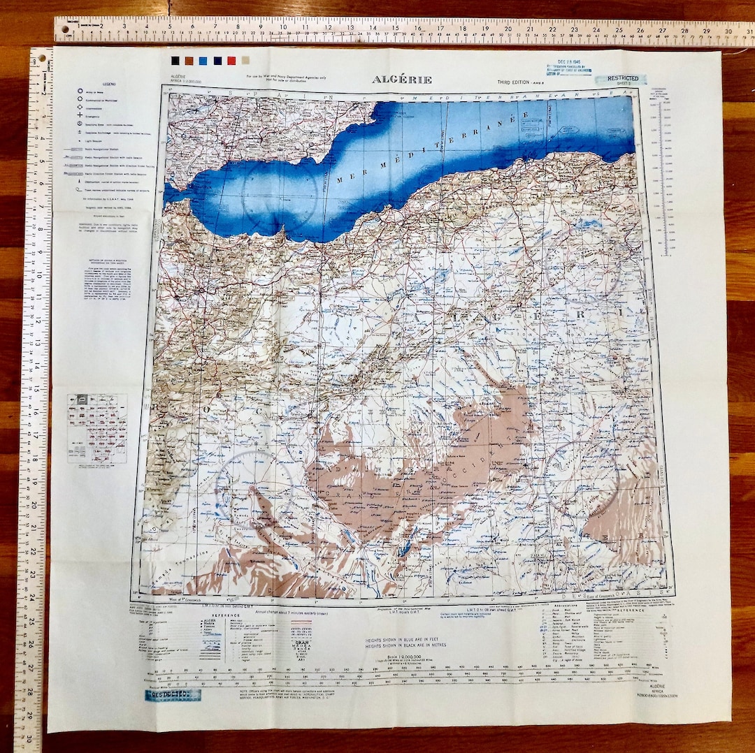 1940s Algeria Algerie AMS 2201 Africa Vintage Army Map Service U.s.army ...
