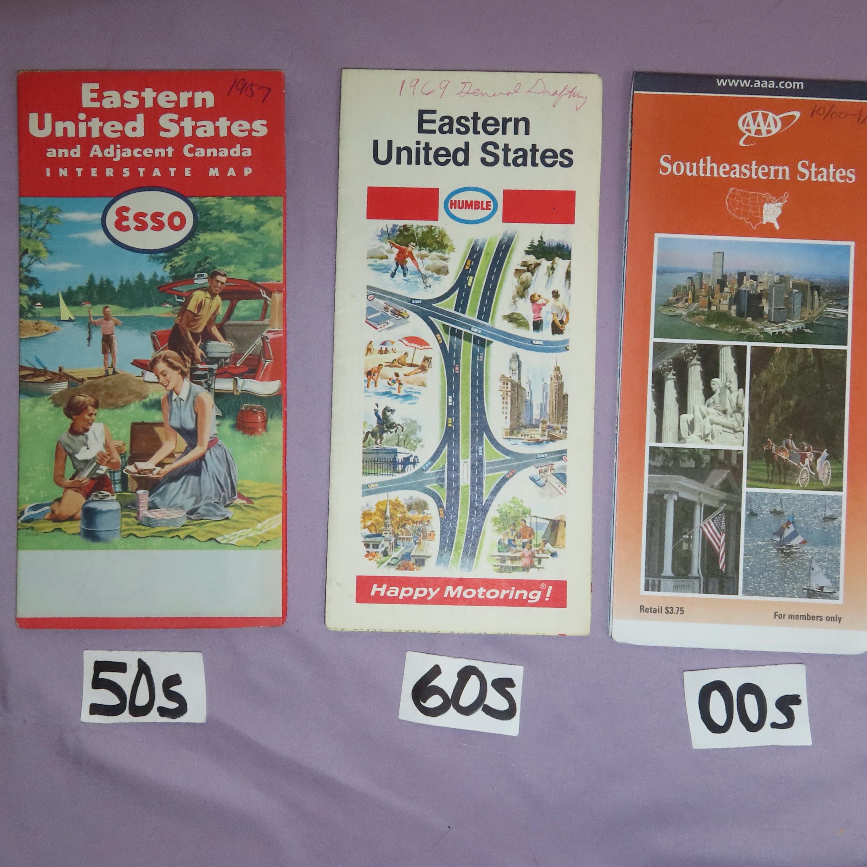Eastern States Vintage Maps AAA Highway Map - Etsy