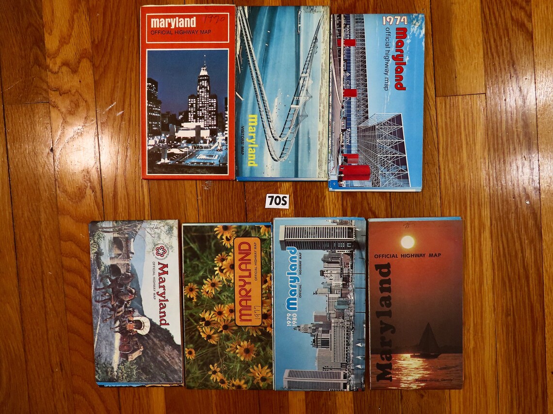 Maryland Official State Highway Maps Vintage Altas 50s 60s 70s - Etsy