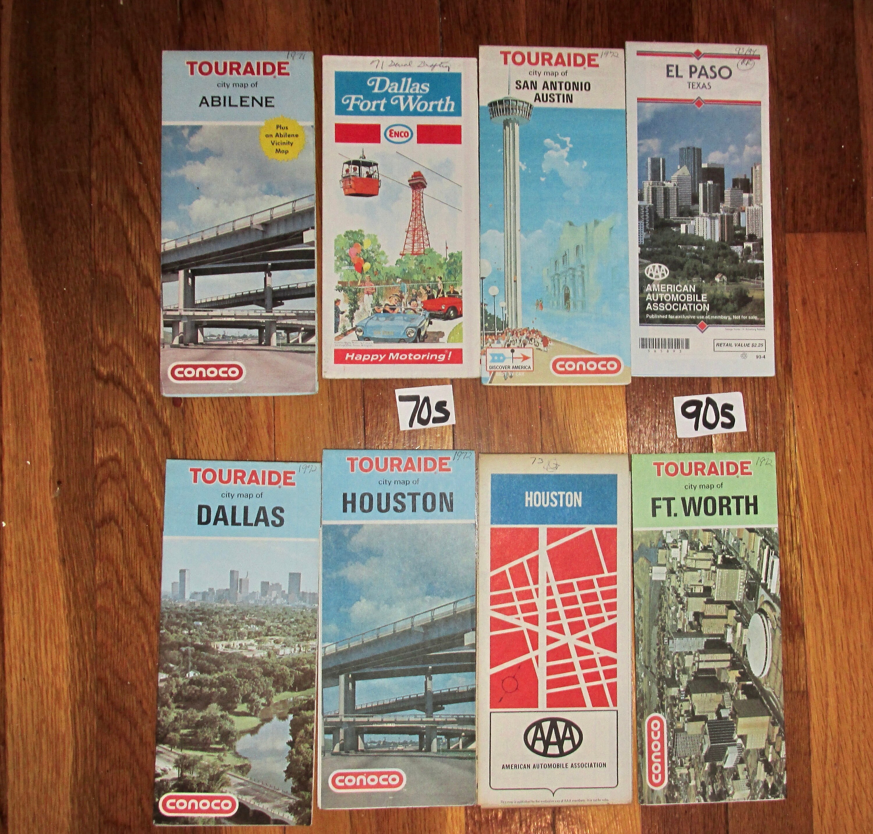 Texas Highway State Maps Vintage Dallas Auston Altas 50s 60s 70s 80s ...