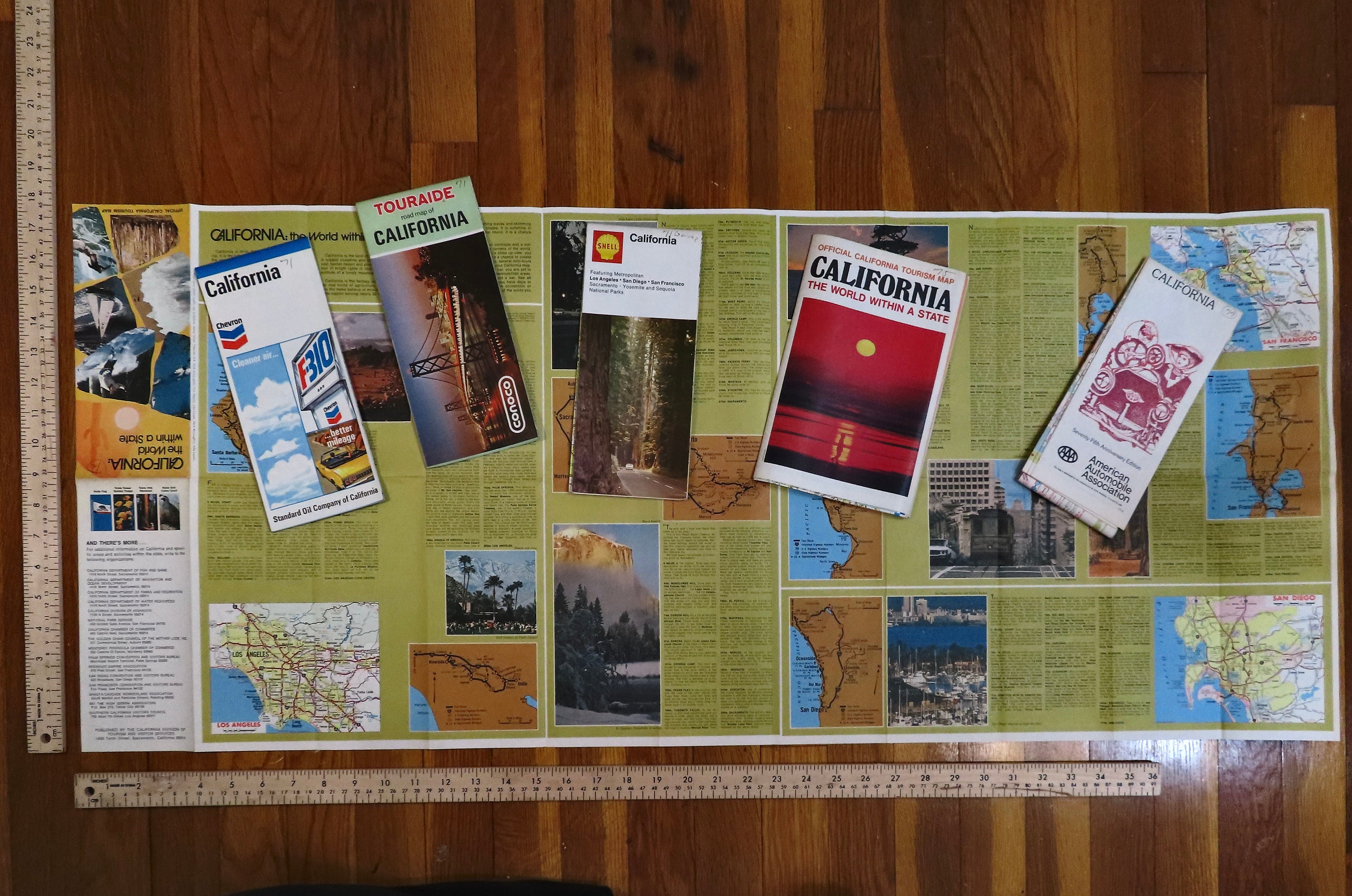 California Maps State Highway Folded Car 40s 50s 60s 70s 90s Gas Oil - Etsy