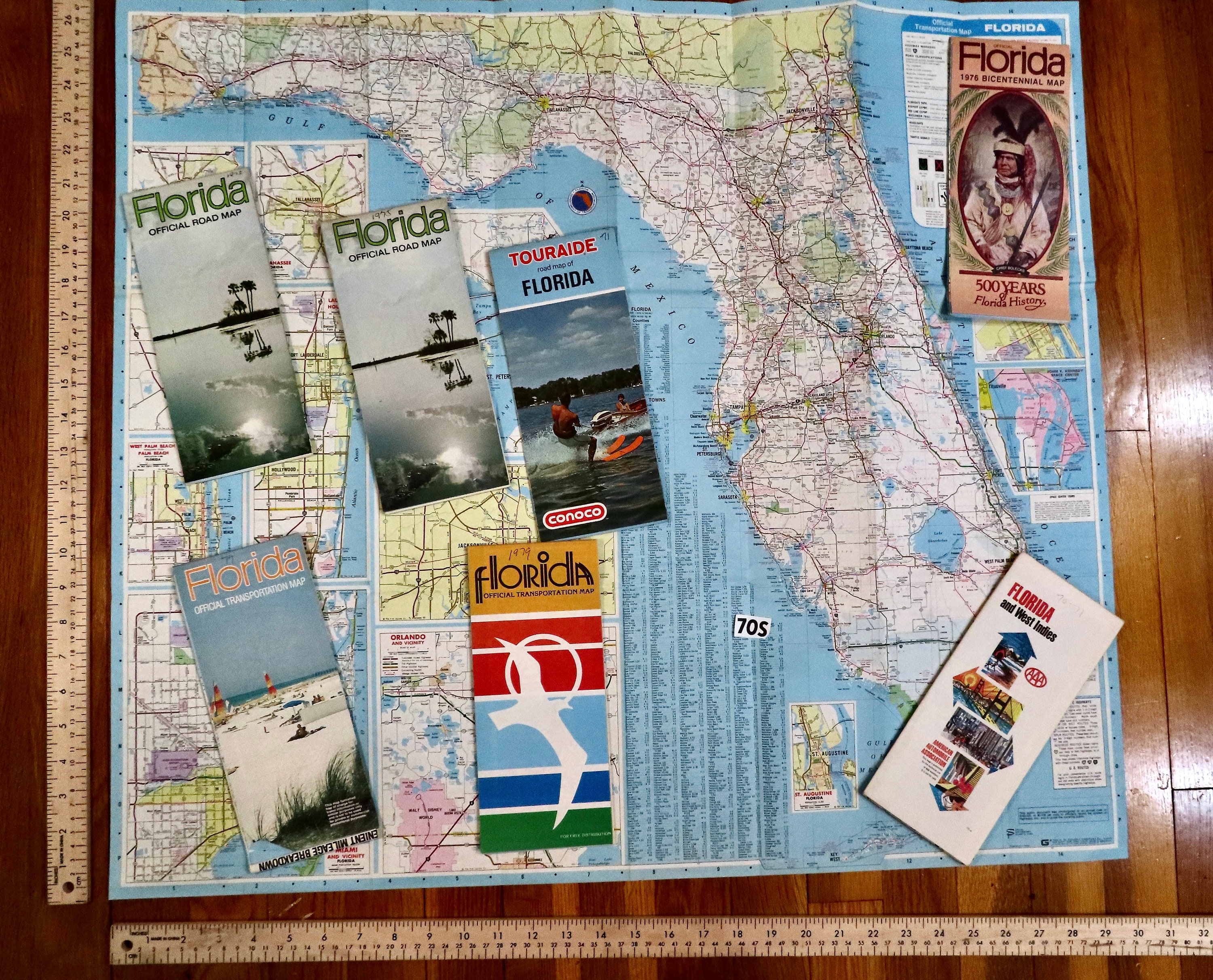 Florida State Highway Maps Vintage Miami Tampa 50s 60s 70s 80s 90s Car ...