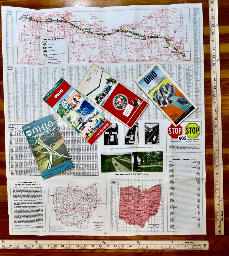 Ohio Maps Official State Highway Car Oil Gas 50s 60s 70s 80s 90s Road ...