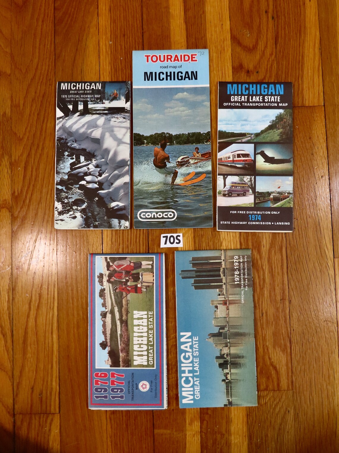 Michigan State Highway Maps Vintage Altas 50s 60s 70s Detroit Car Oil ...