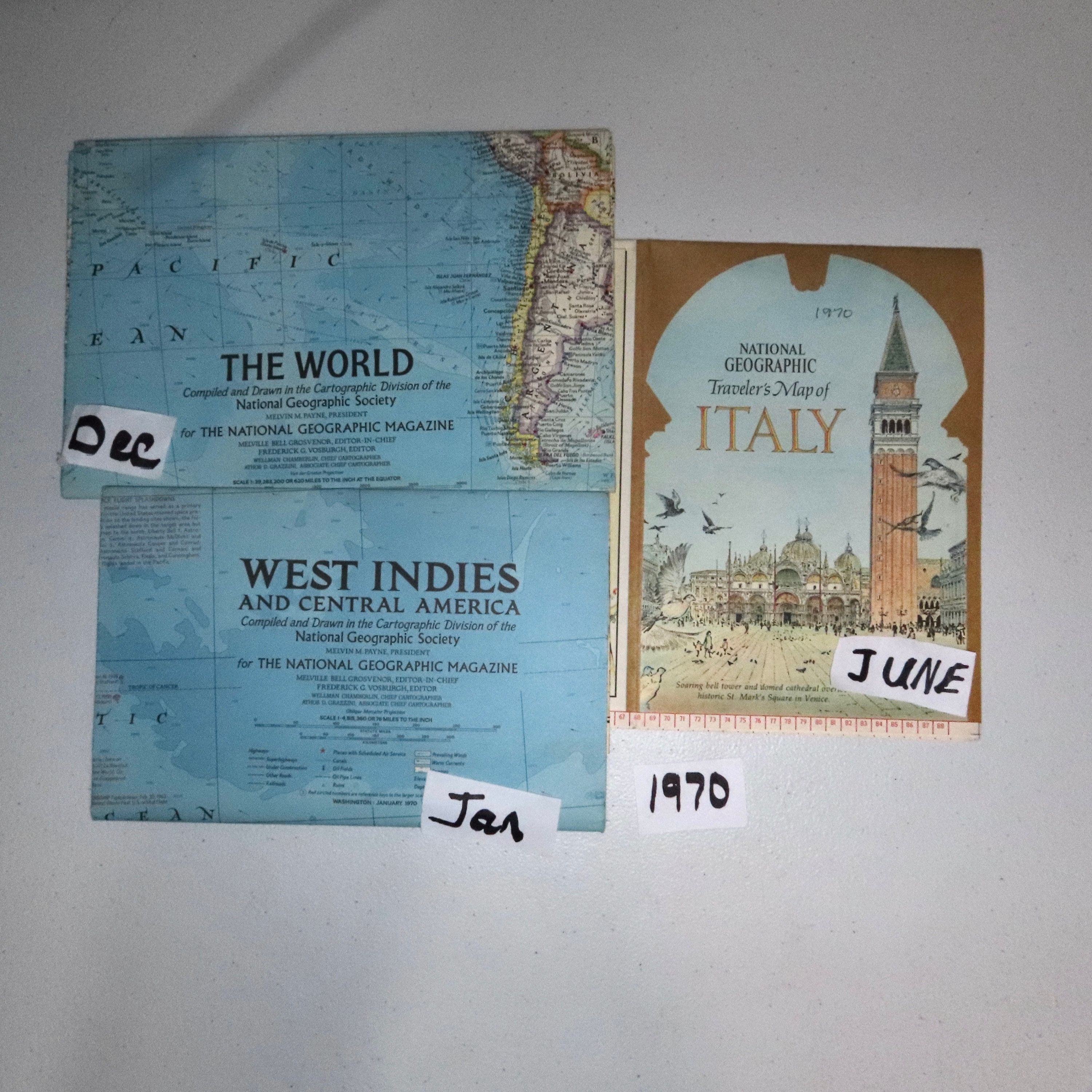 1970-1974 NGS Magazine Maps and Inserts Vintage National Geographic ...