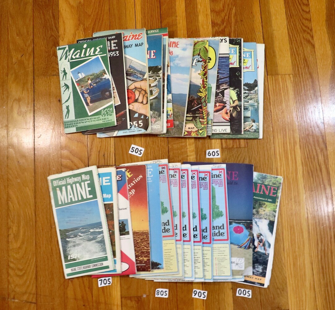Maine Official Maps State Highway Vintage Altas 50s 60s 70s - Etsy