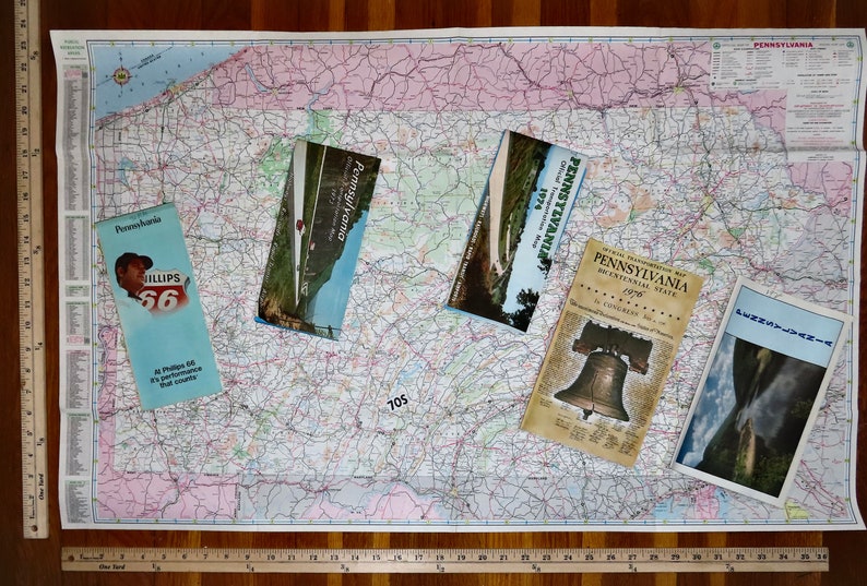 Pennsylvania Maps Vintage Altas 40s 50s 60s 70s 80s Gas Oil Car Folded ...