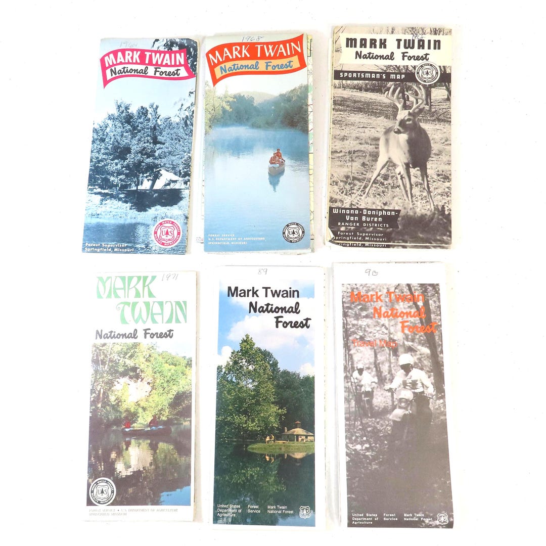 Missouri Mark Twain National Forest Map State Vintage Map 40s 60s 50s ...