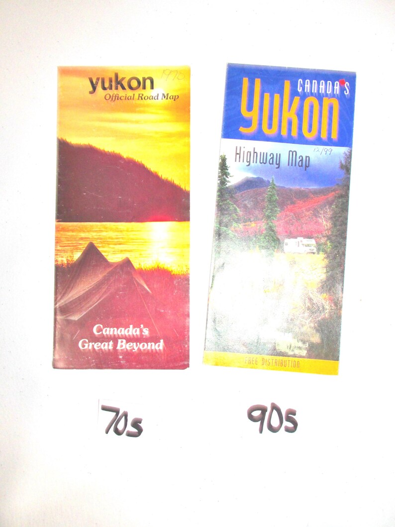 Canada Yukon Road Highway Maps Oil Gas Touring Vintage Road 60s 70s 80s ...
