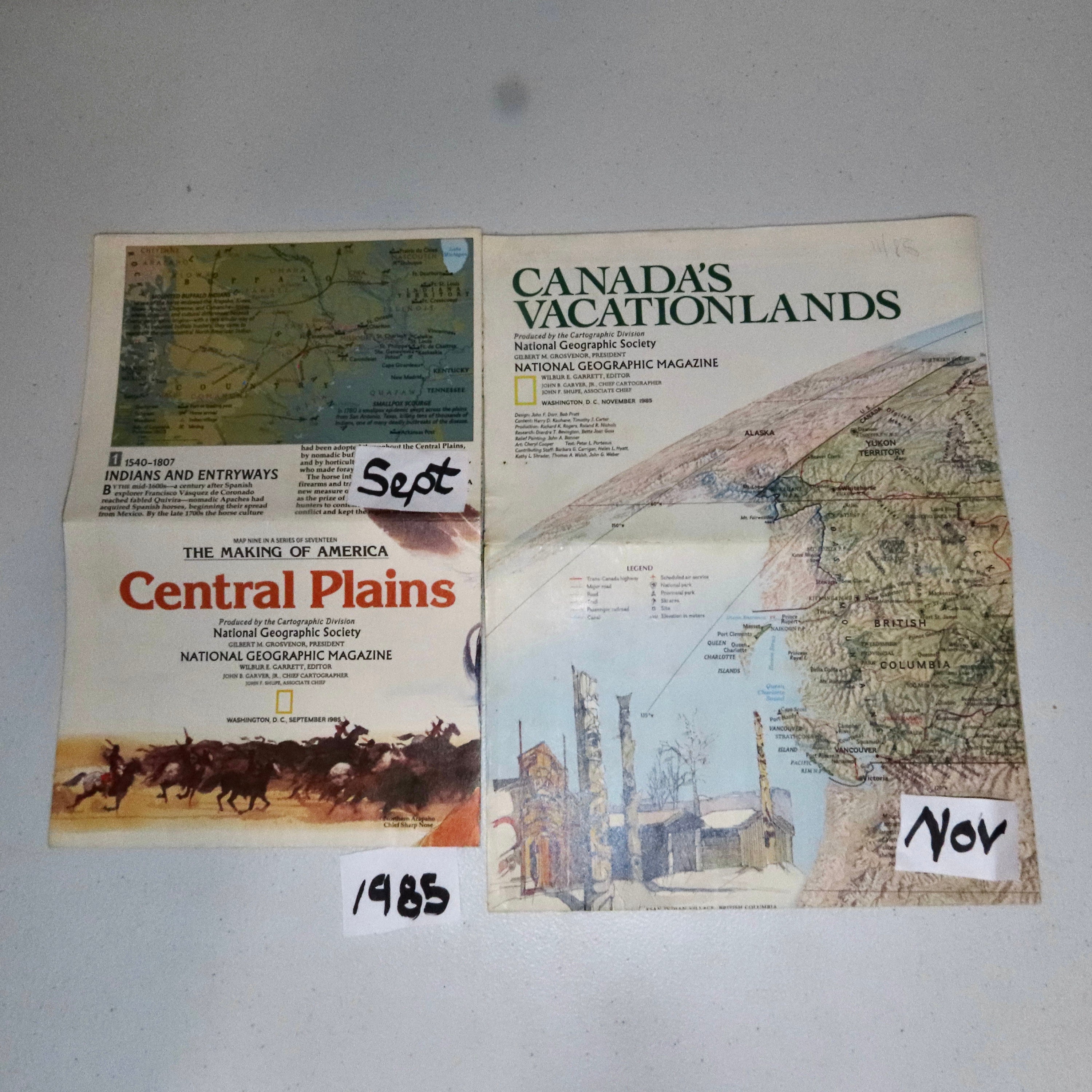 1985-1989 NGS Magazine Maps and Inserts Vintage National Geographic ...