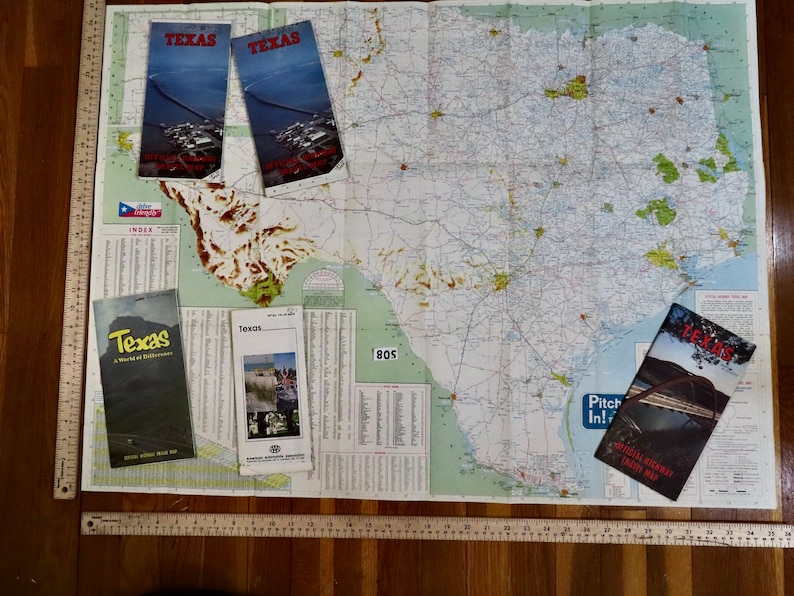 Texas Highway State Maps Vintage Dallas Auston Altas 50s 60s 70s 80s ...
