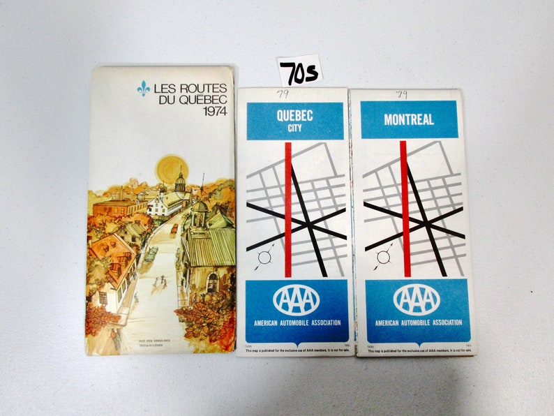 Canada Quebec Road Highway Maps Oil Gas Touring Vintage Road 50s 60s ...