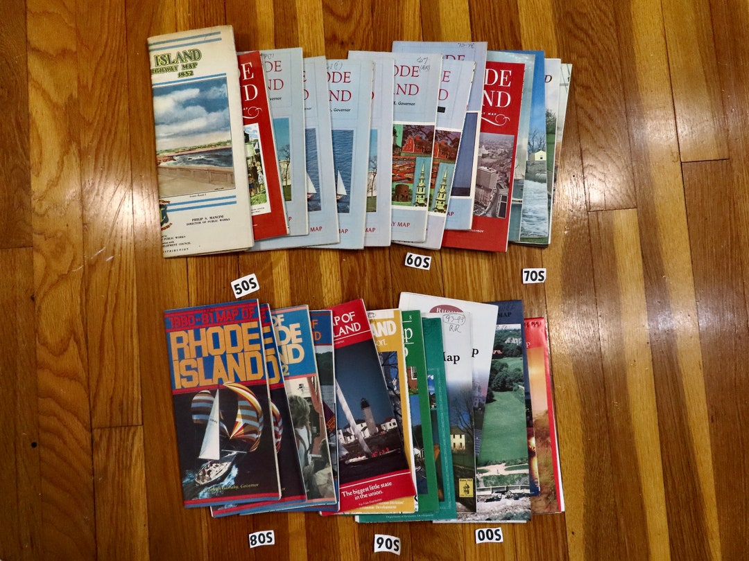 Rhode Island Highway Maps Vintage Altas 50s 60s 70s 80s Oil Gas US Road ...