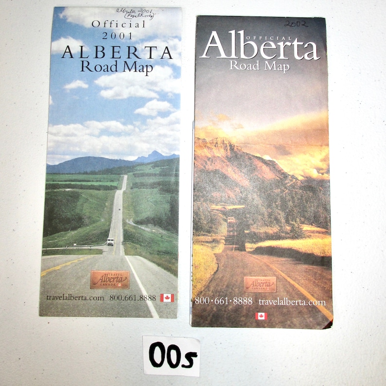 Canada Alberta Road Highway Maps Oil Gas Touring Vintage Road50s 60s ...