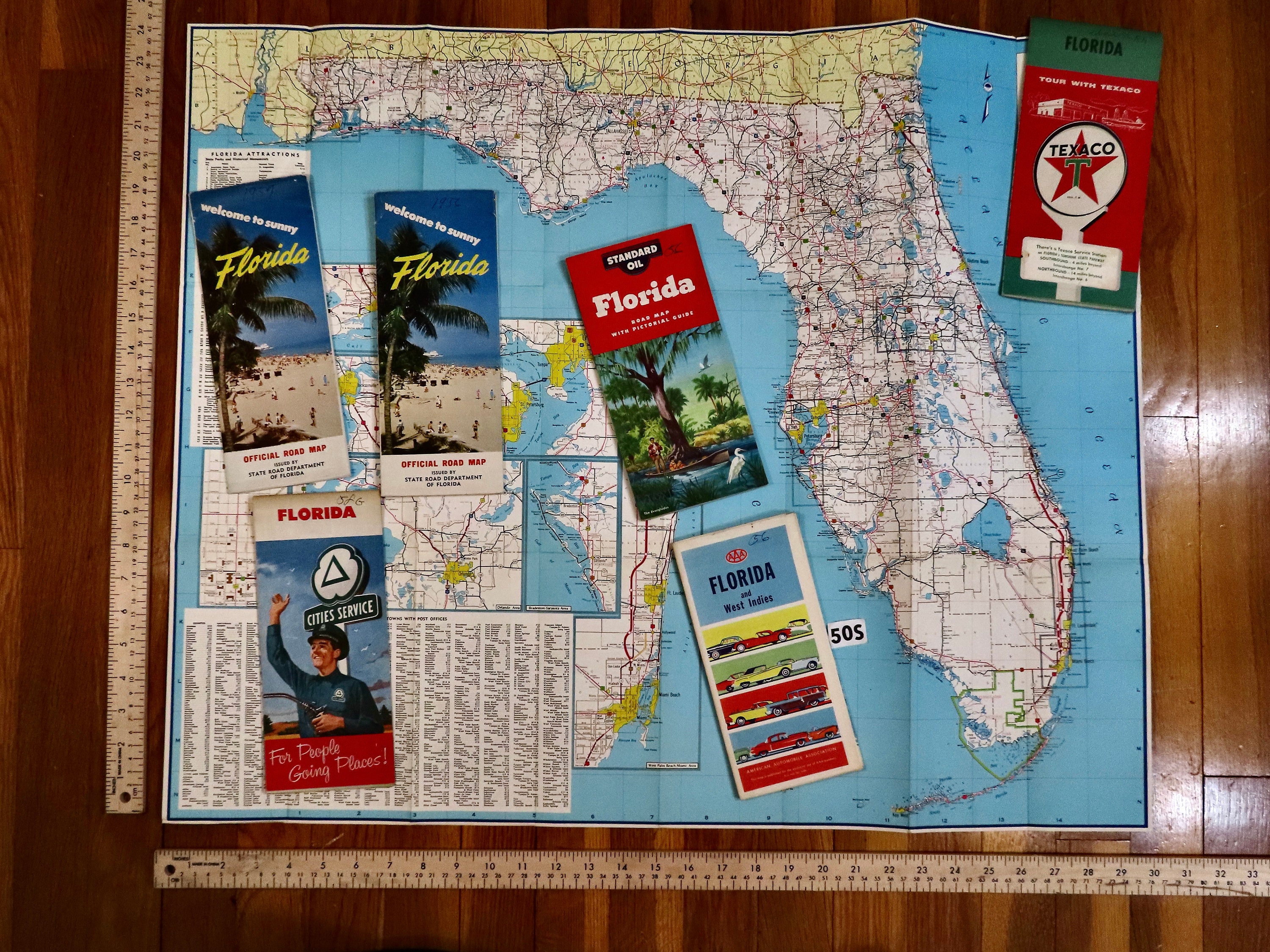 Florida State Highway Maps Vintage Miami Tampa 50s 60s 70s 80s 90s Car ...