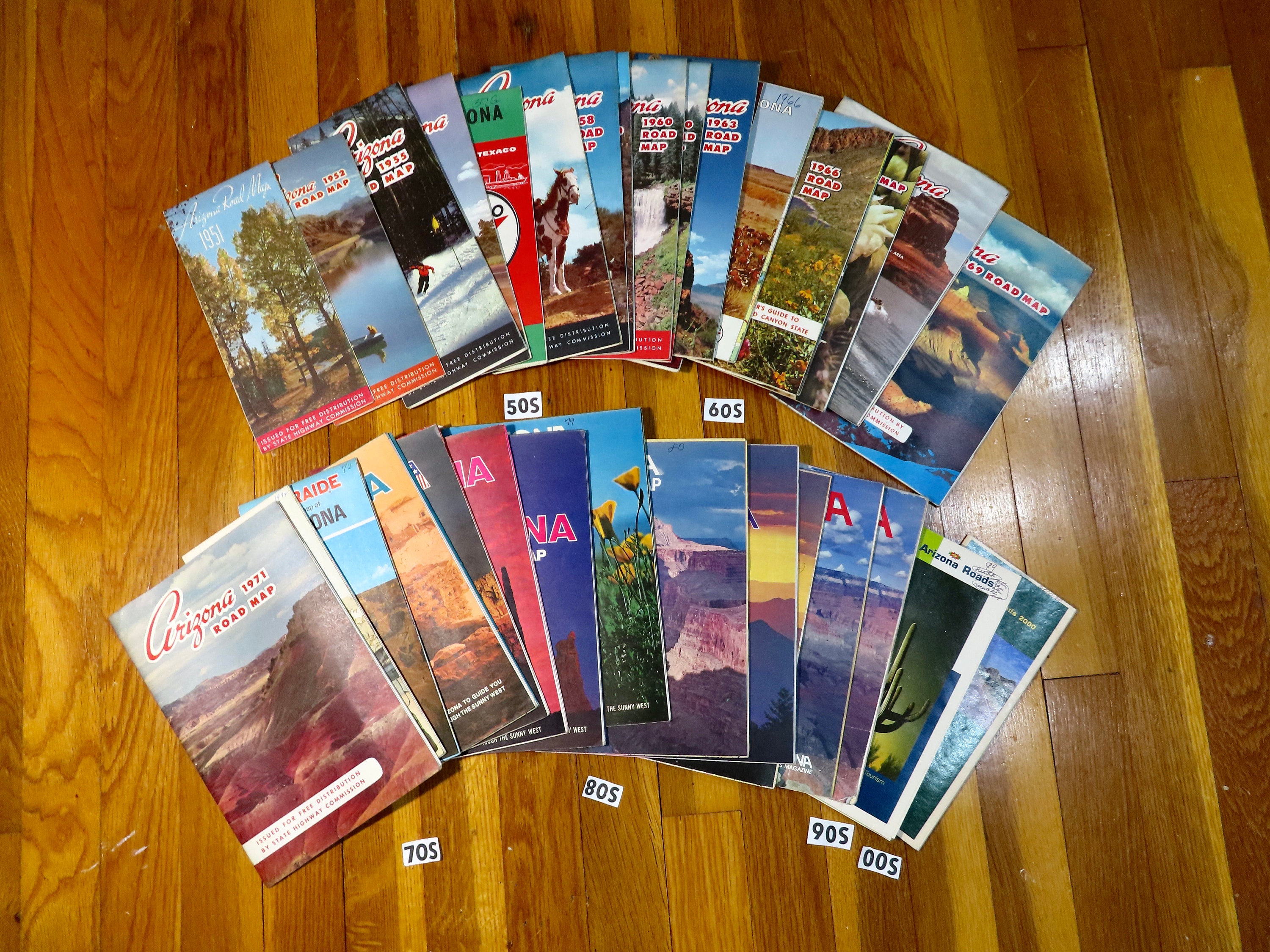 Arizona State Highway Maps Vintage Altas 50s 60s 70s 80s 90s Oil Gas ...
