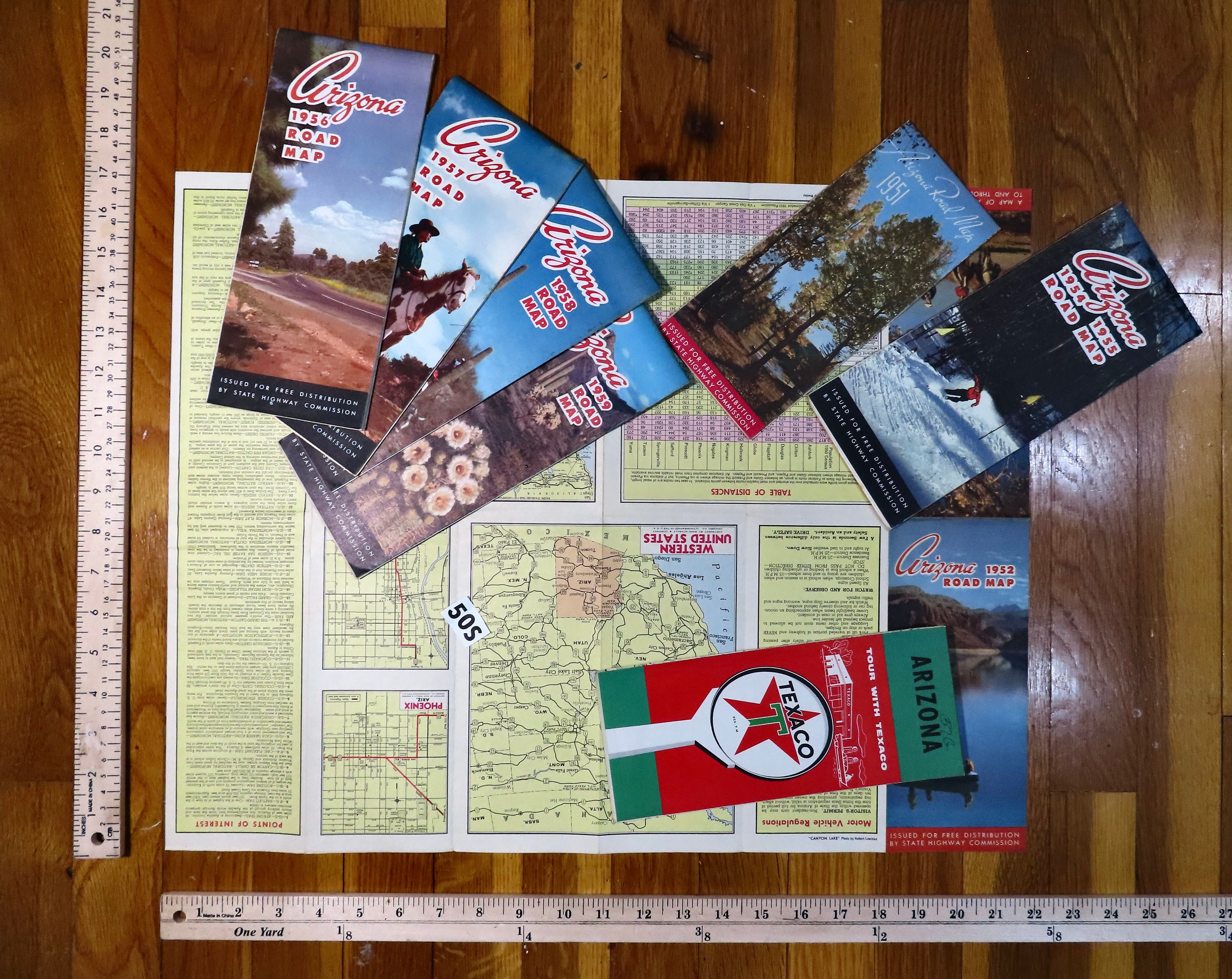 Arizona State Highway Maps Vintage Altas 50s 60s 70s 80s 90s Oil Gas ...