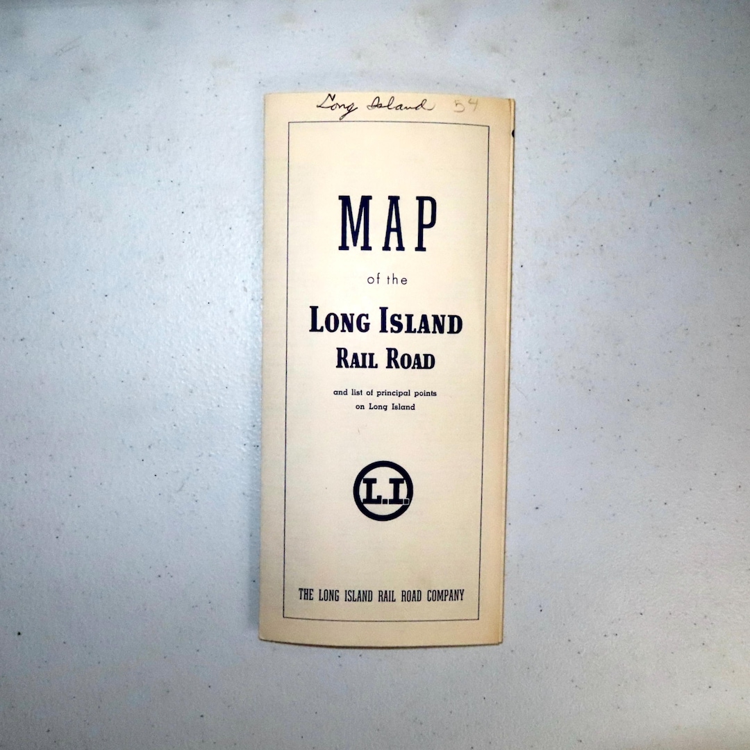 Long Island Railway Map Vintage 1954 Collectibles 50s Train Rail Road ...