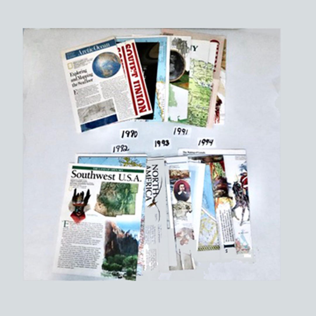 1990-1994 NGS Magazine Maps Anmd Inserts Vintage National Geographic ...