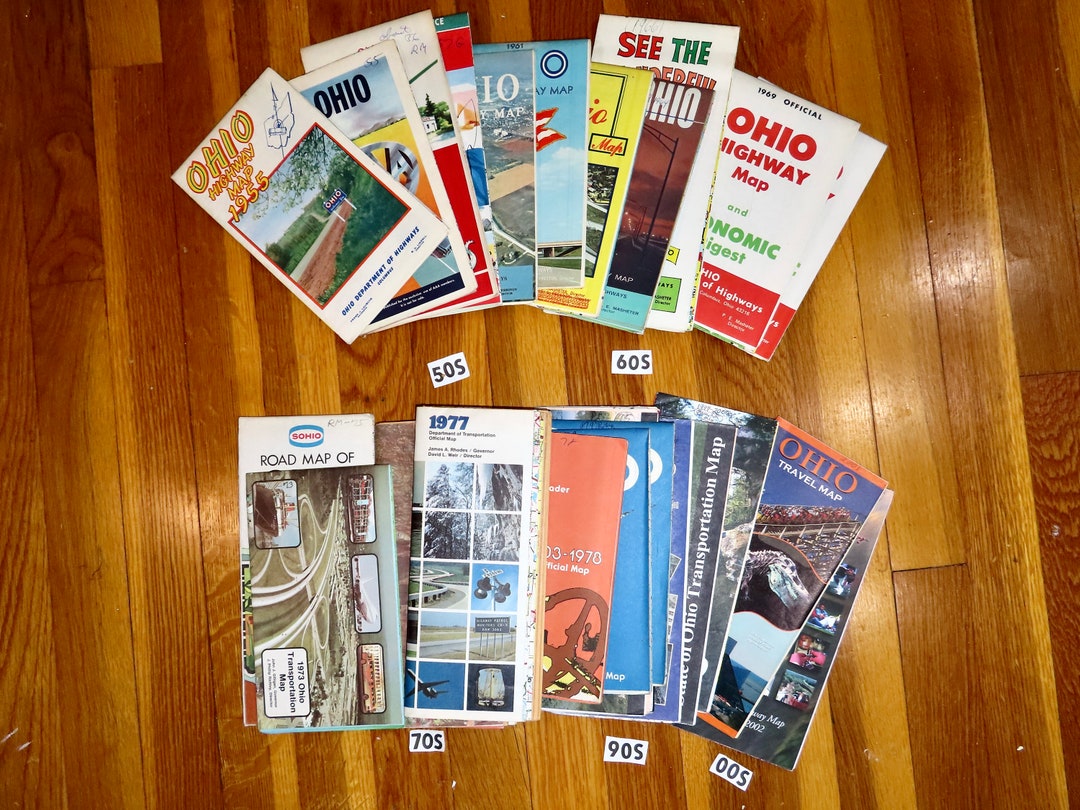 Ohio Maps Official State Highway Car Oil Gas 50s 60s 70s 80s 90s Road ...