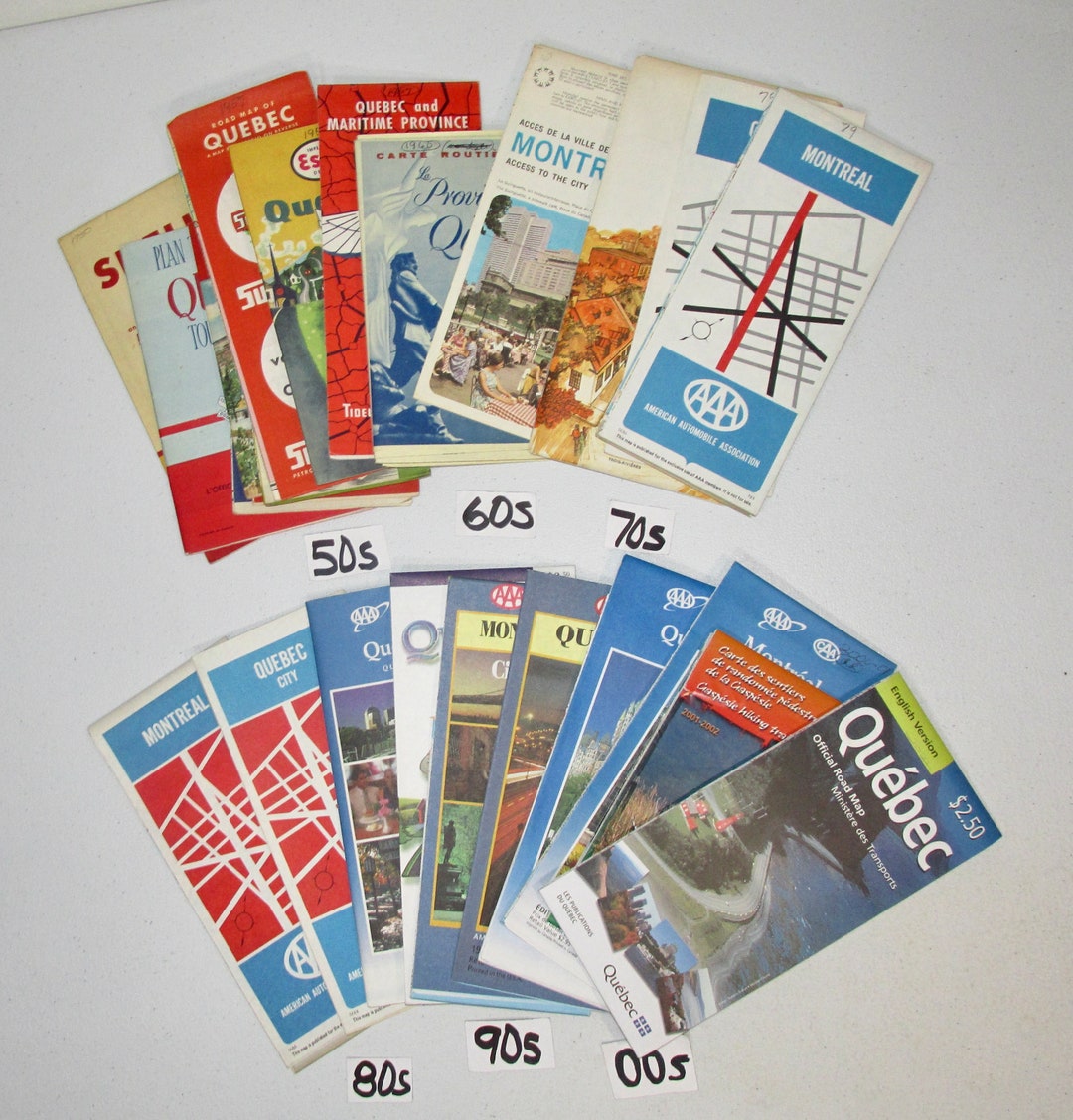 Canada Quebec Road Highway Maps Oil Gas Touring Vintage Road 50s 60s ...