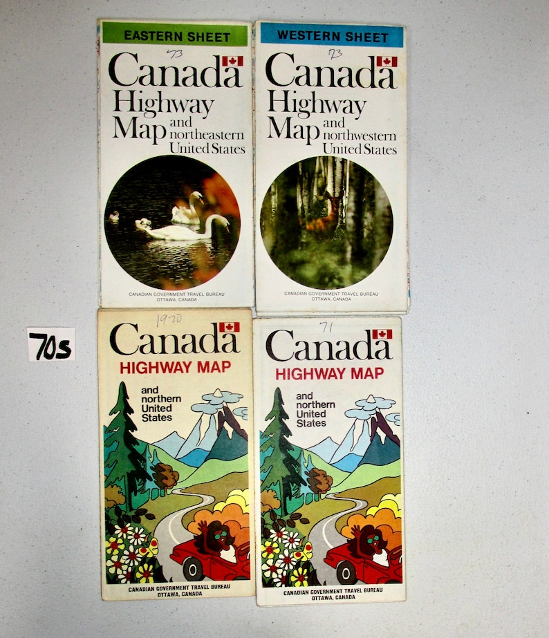 Canada Road Highway Maps Oil Gas Touring Vintage Road - Etsy