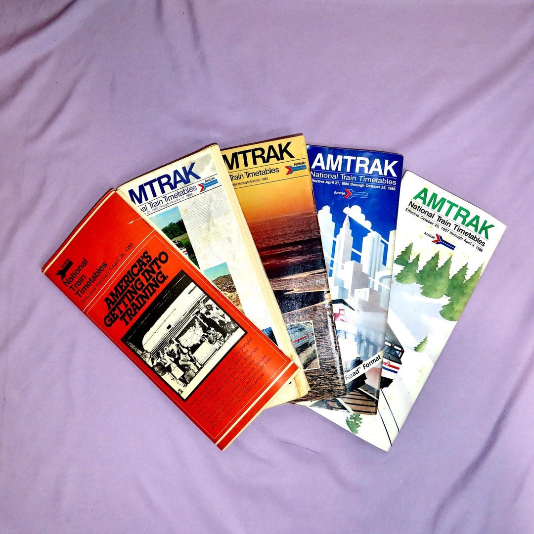 Vintage Amtrak 1980s Railroad Time Table National Railroad Passenger ...