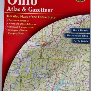 Vintage Atlas & Gazetteer Delorme Mapping Topo Maps Book Ohio Kansas ...