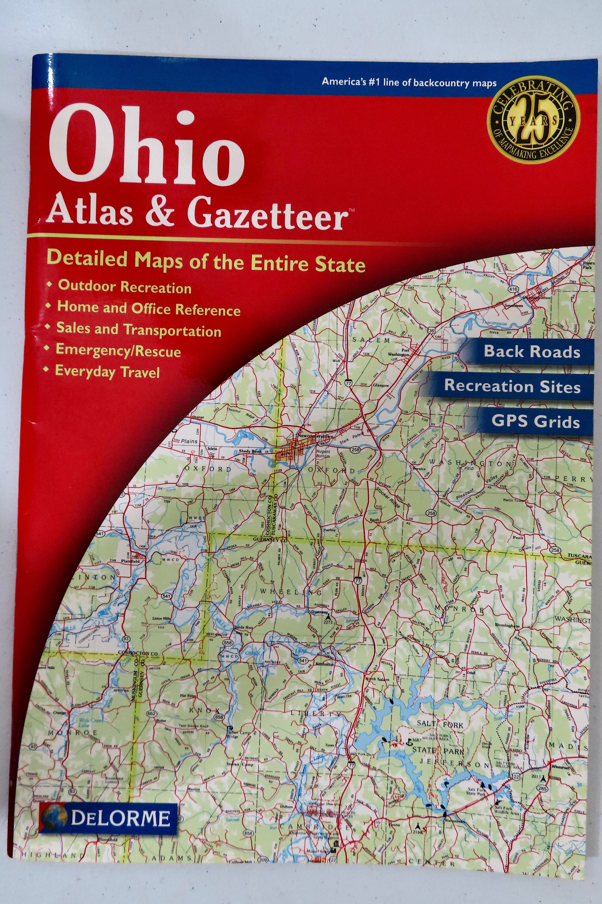 Vintage Atlas & Gazetteer Delorme Mapping Topo Maps Book Ohio Kansas ...