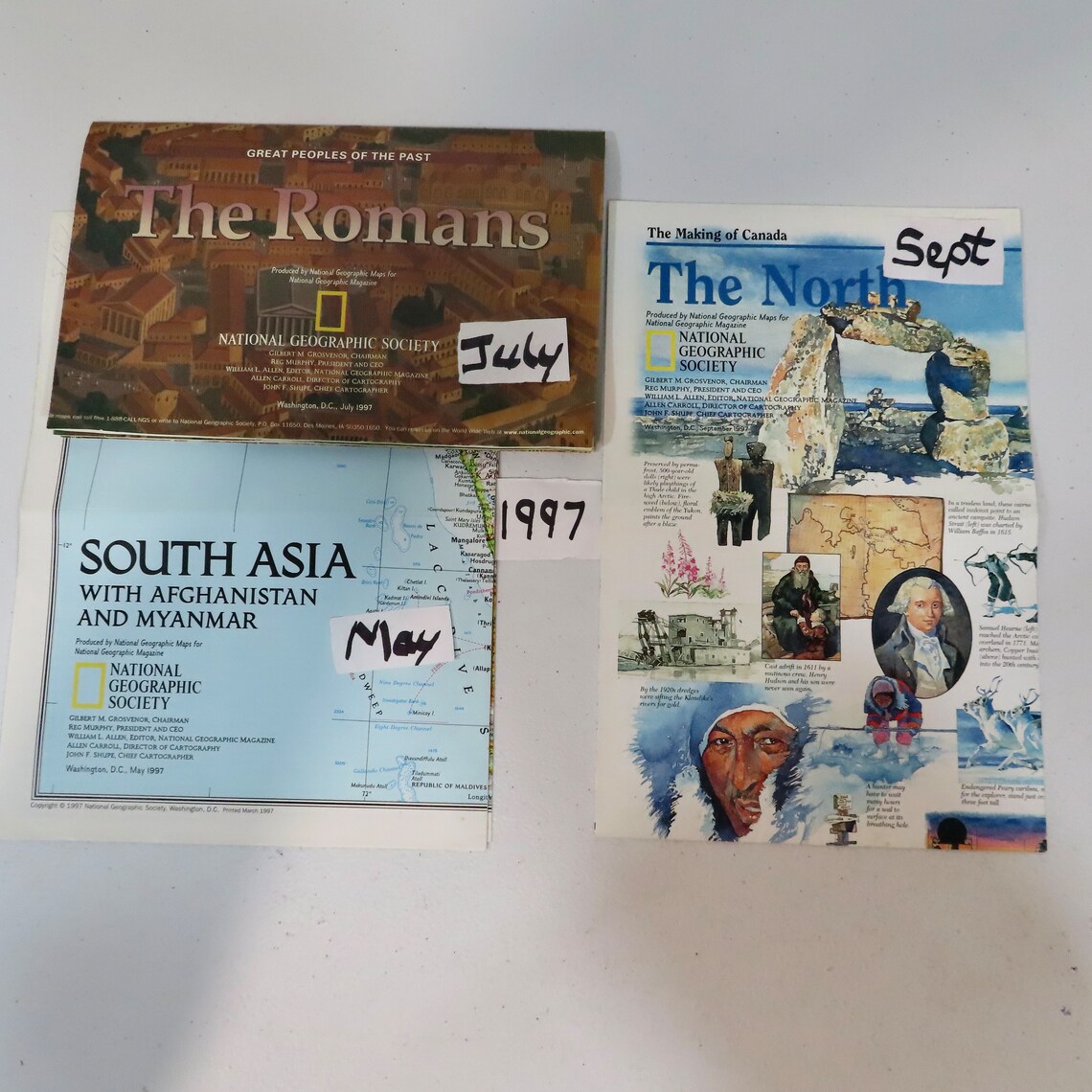 1995-1999 NGS Magazine Maps and Inserts Vintage National Geographic ...