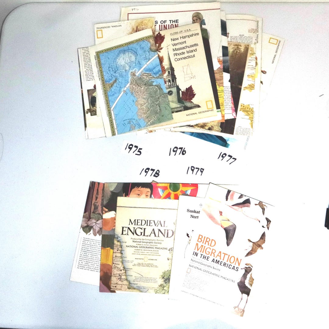 1975-1979 NGS Magazine Maps Anmd Inserts Vintage National Geographic ...